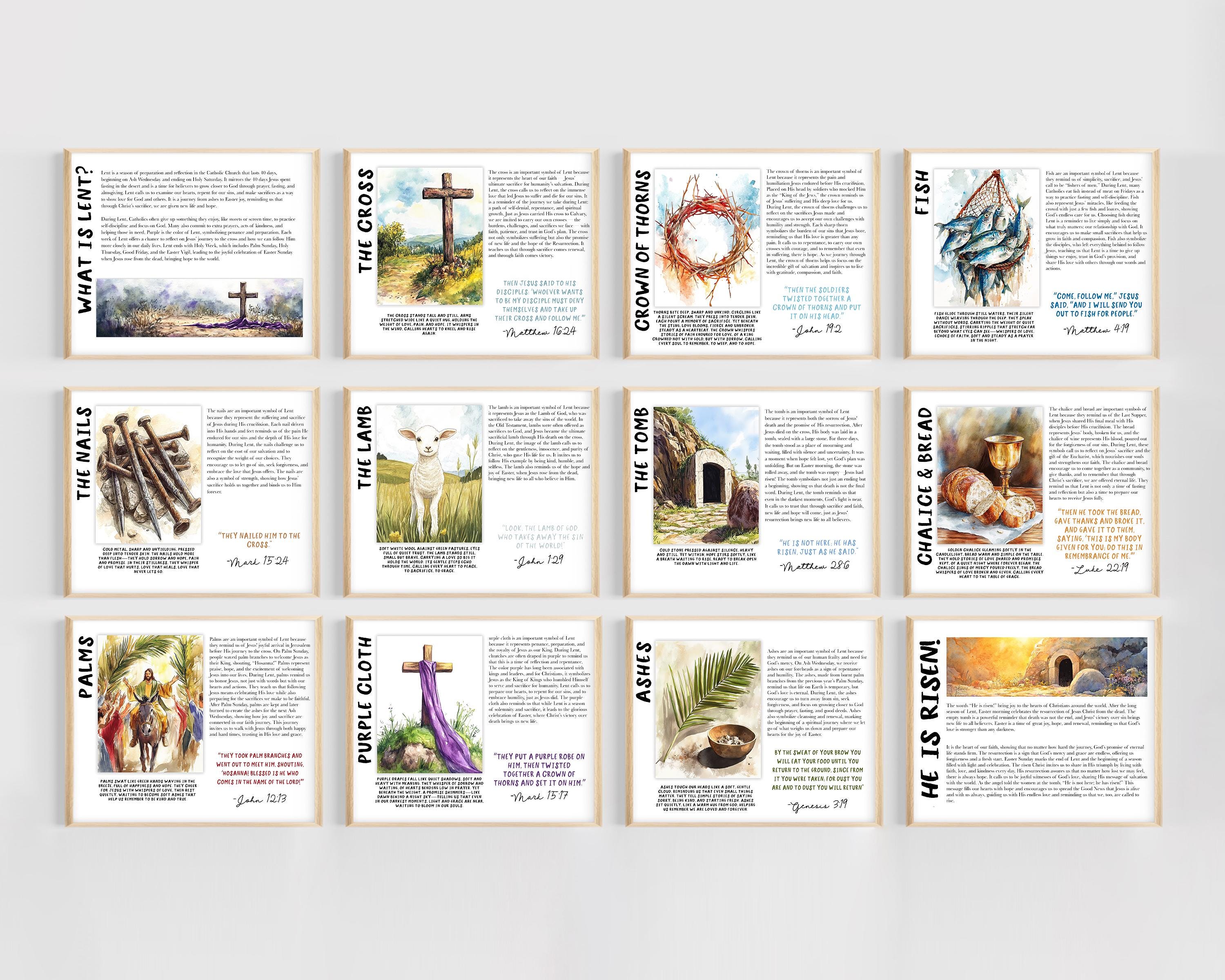 Symbols of Lent Poster Set | Catholic School Lent Bulletin Board Decor ...