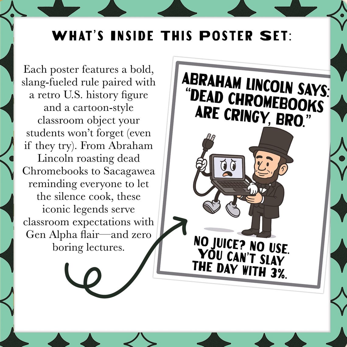 Funny Gen Alpha US History Rules Posters | APUSH Social Studies Slang ...