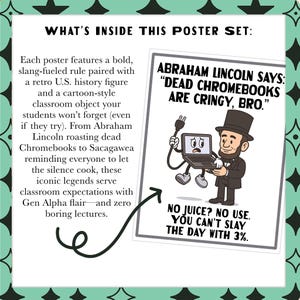 Funny Gen Alpha US History Rules Posters | APUSH Social Studies Slang ...