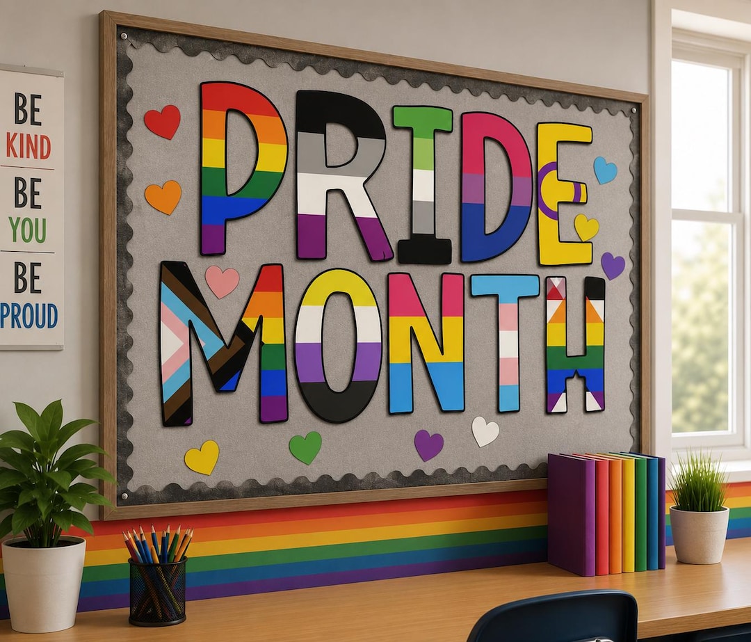 Pride Month Bulletin Board Letters Display | LGBTQIA+ Flag Printables ...