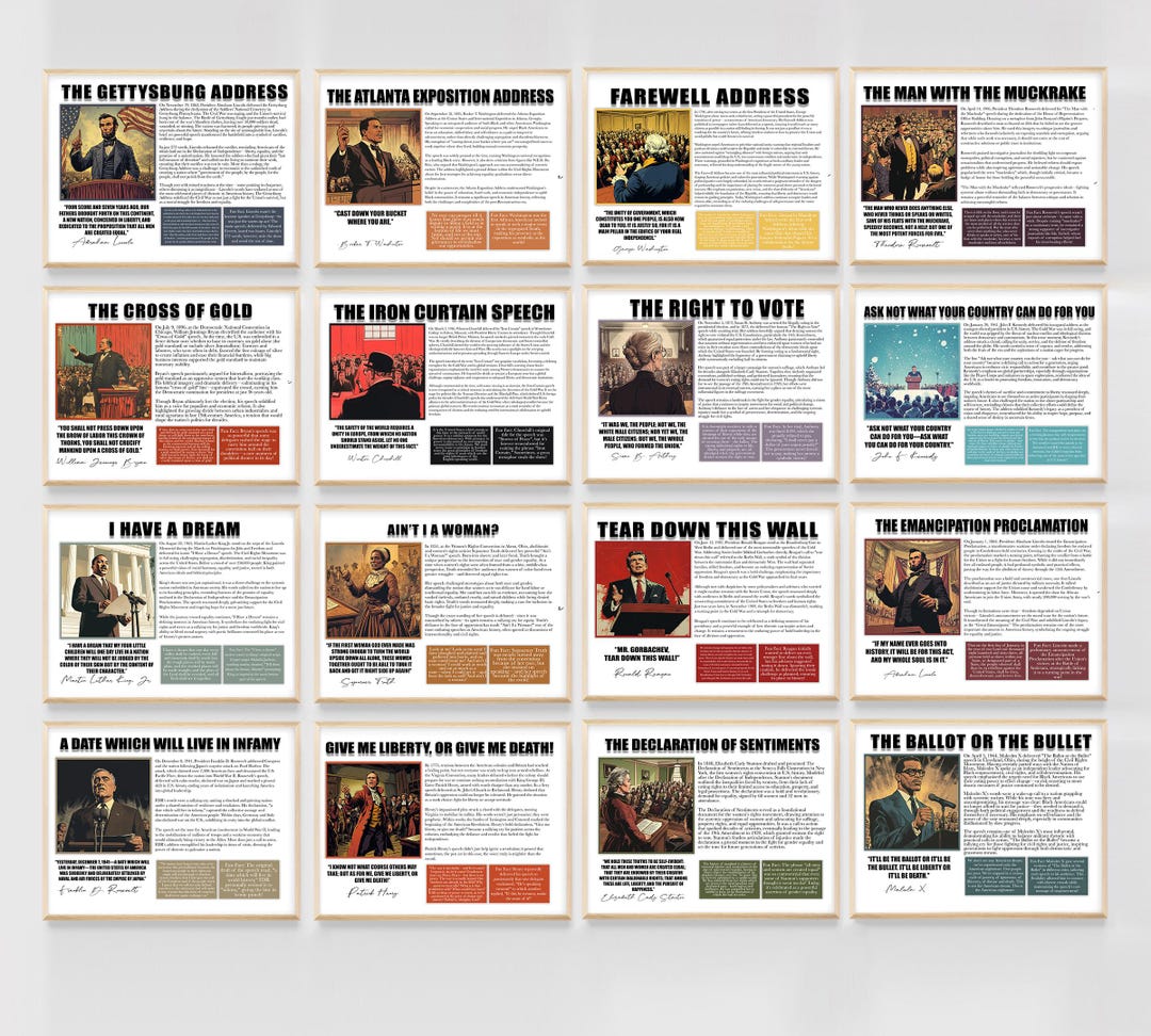 Famous Speeches in US History Bulletin Board Set | APUSH Classroom ...