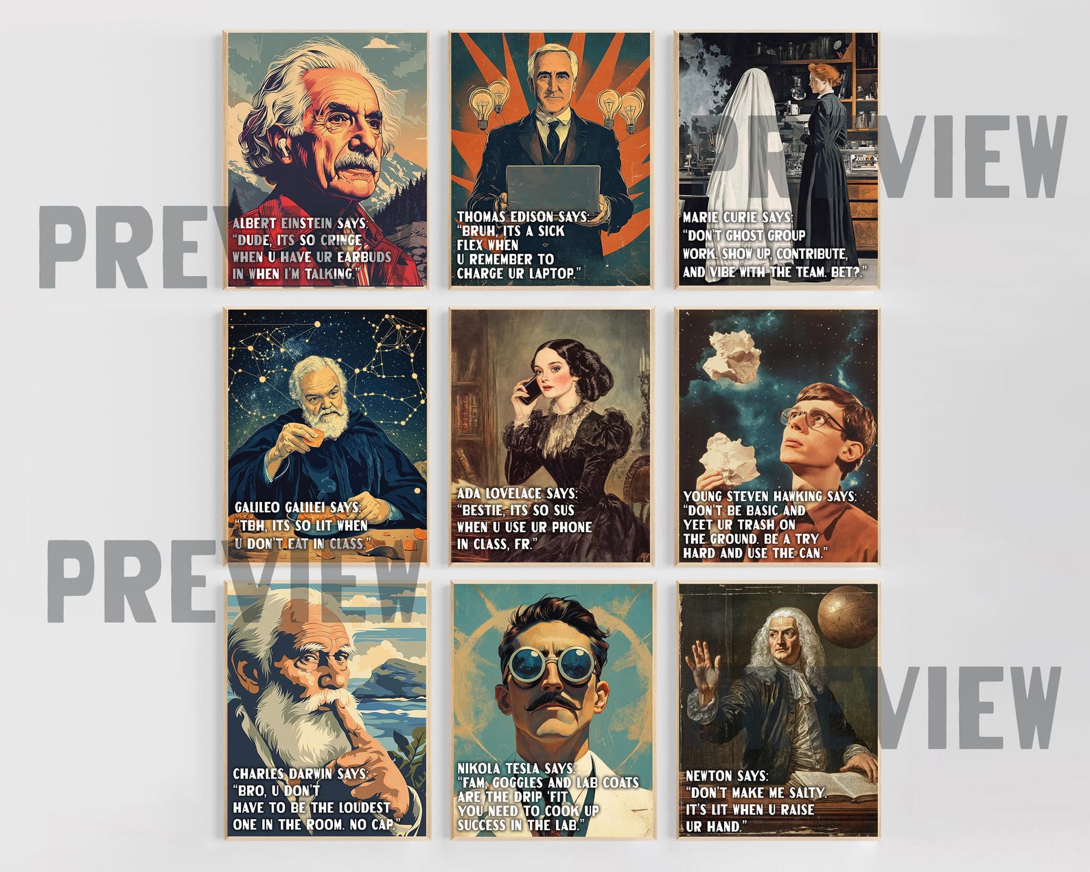Funny Science Class Rules Posters | High School Middle School Teacher ...