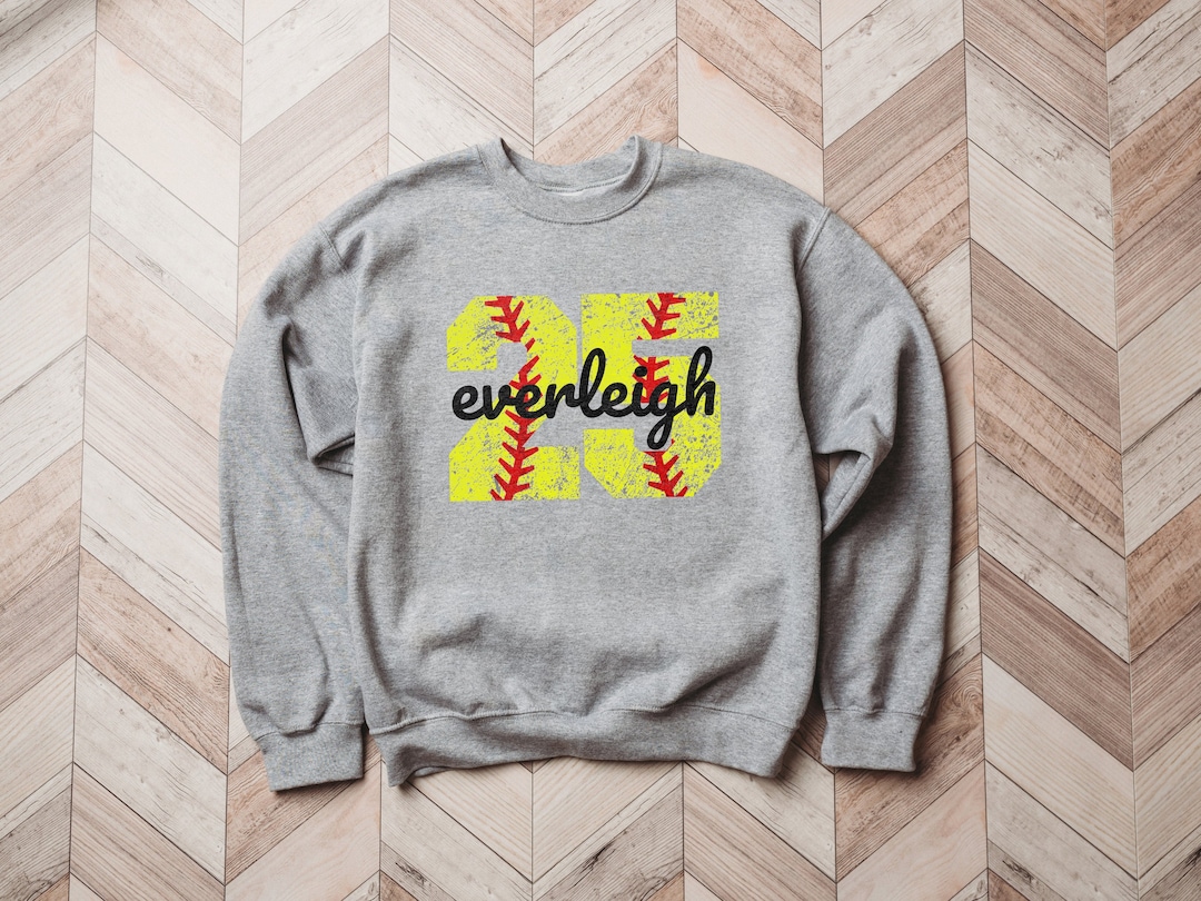 Softball Name & Number Sweatshirt | Mom Dad Custom Numbers Season ...
