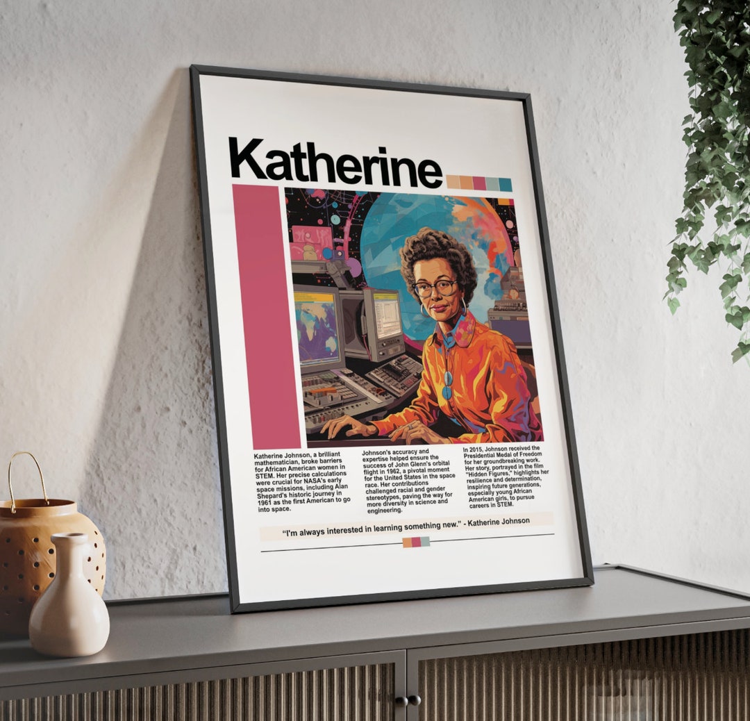 Katherine Johnson Digital Art Print | Black History Month Printable ...