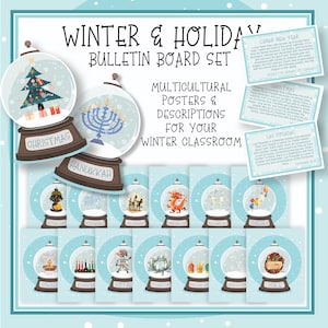 World Winter Holidays Snow Globe Bulletin Board | Holidays Around the ...