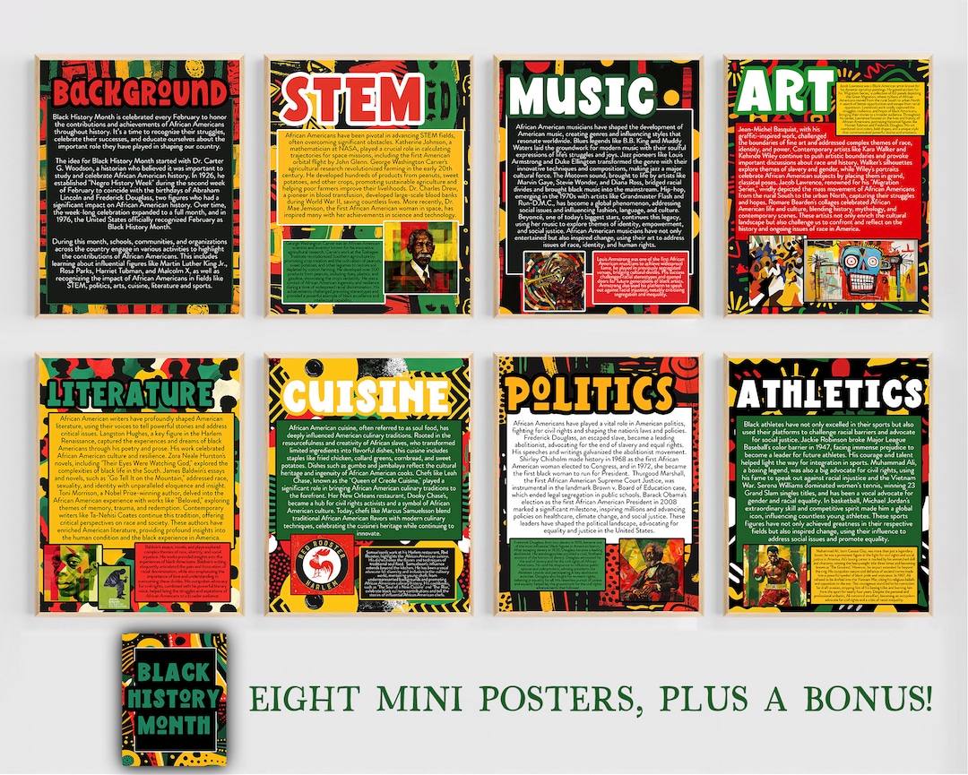 Black History Month Heritage Bulletin Board | Juneteenth Posters ...
