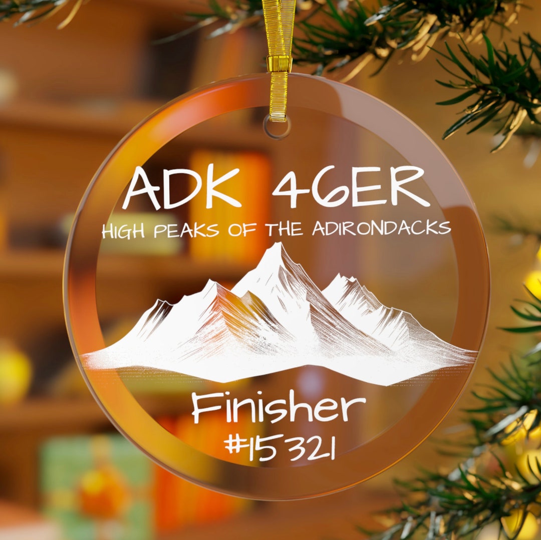 Custom Adirondacks 46er Finisher Glass Ornament | Personalized ADK ...