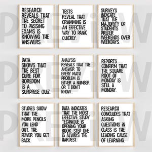 Funny Classroom Study Posters | High School Middle School Teacher Slang ...