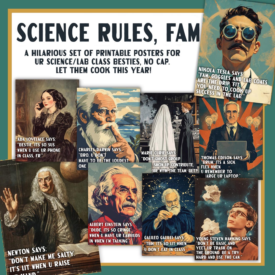 Funny Science Class Rules Posters | High School Middle School Teacher ...