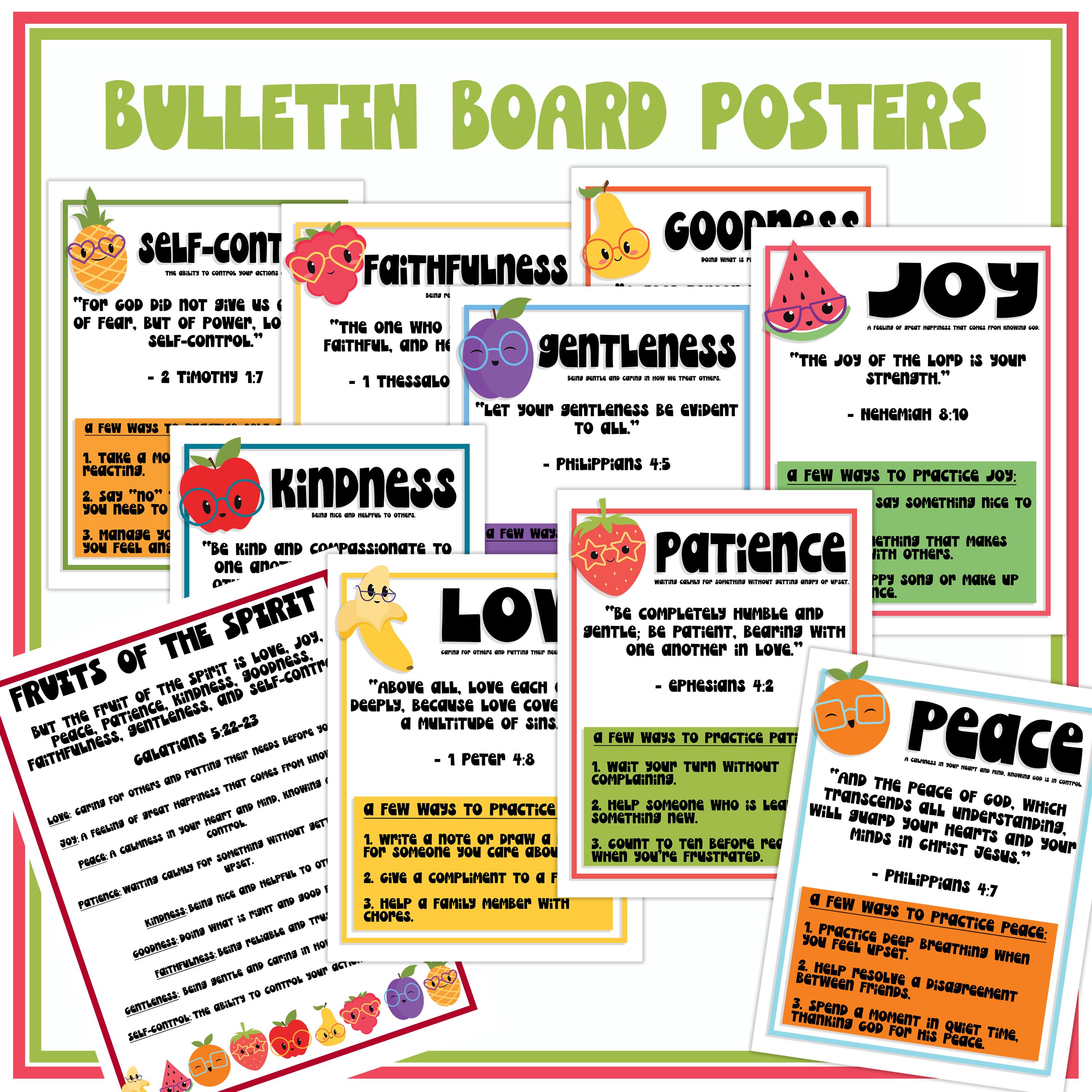 Fruits of the Spirit Printable Bundle | Christian Bible Based Bulletin ...