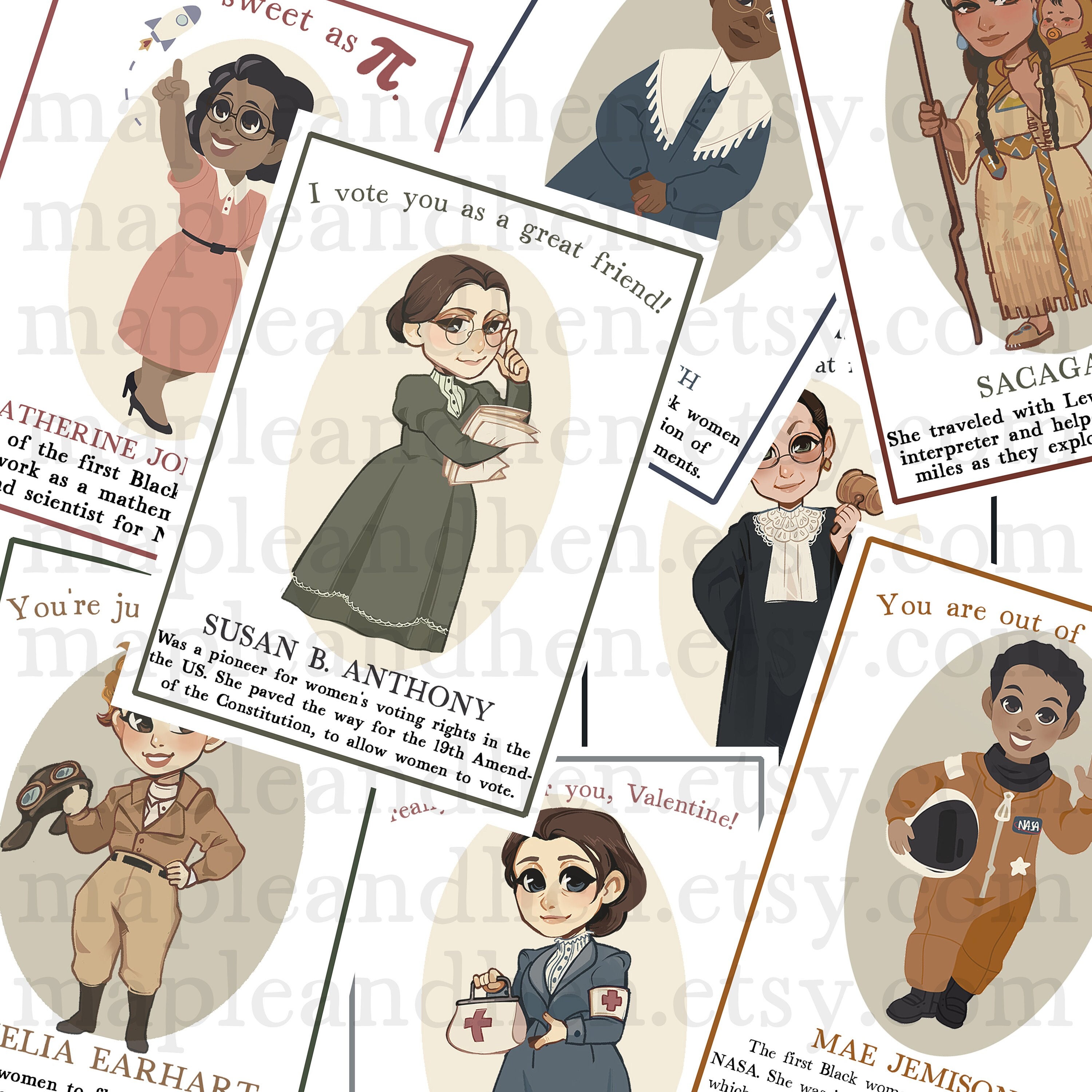 Strong Women Valentine Cards | Printable Instant Download Empowered ...