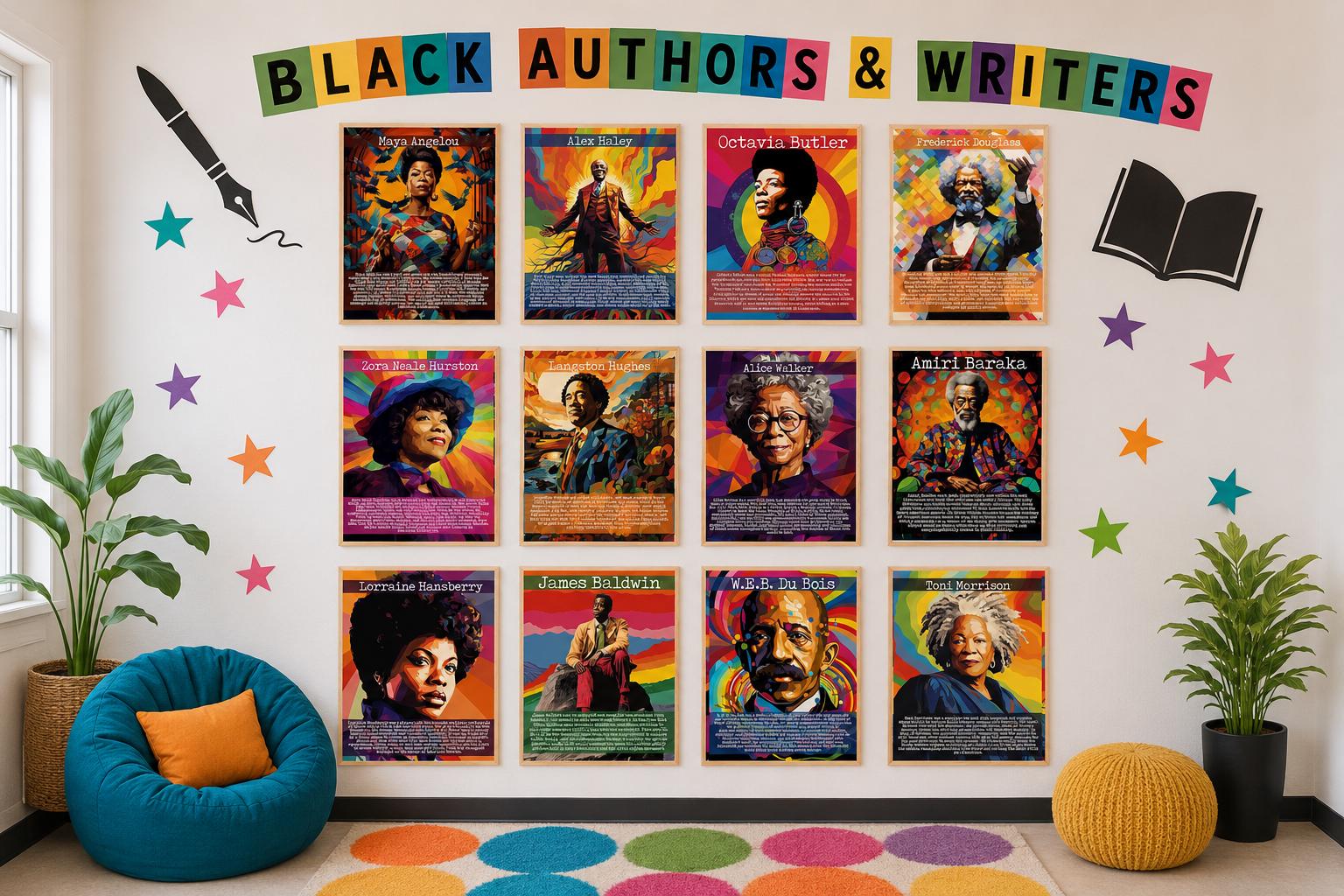 Black Authors Posters | Black History Month Bulletin Board | African ...