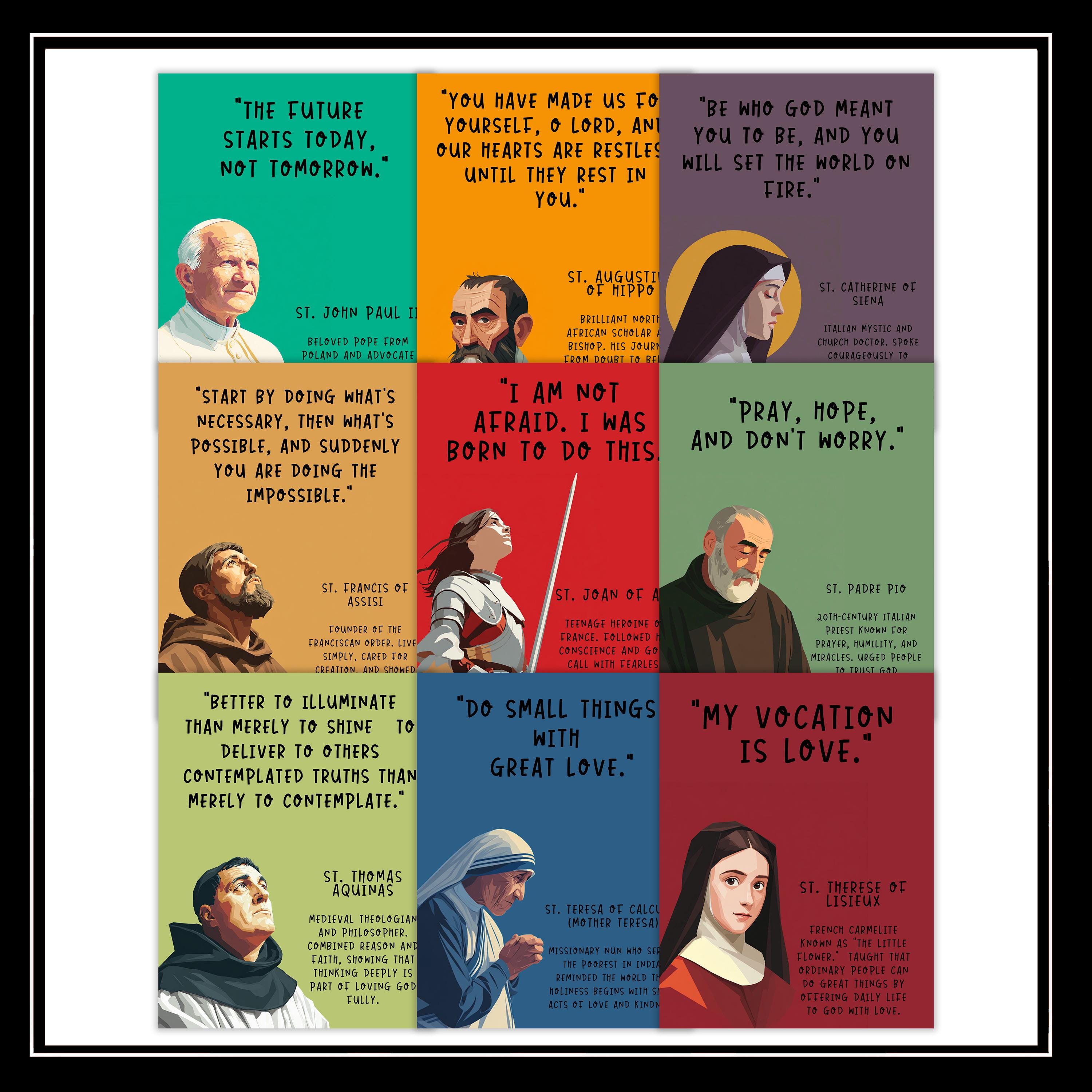 Modern Catholic Saints Bulletin Board Posters | Inspirational Saint ...