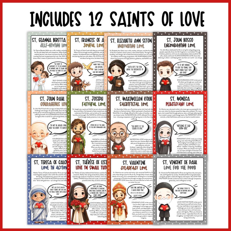 Catholic Saints Valentine Bulletin Board | Saints of Sacred Love Poster ...
