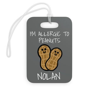 Food Allergy Alert Tag | Kids Allergies Custom Backpack Tags | Bag Tag ...