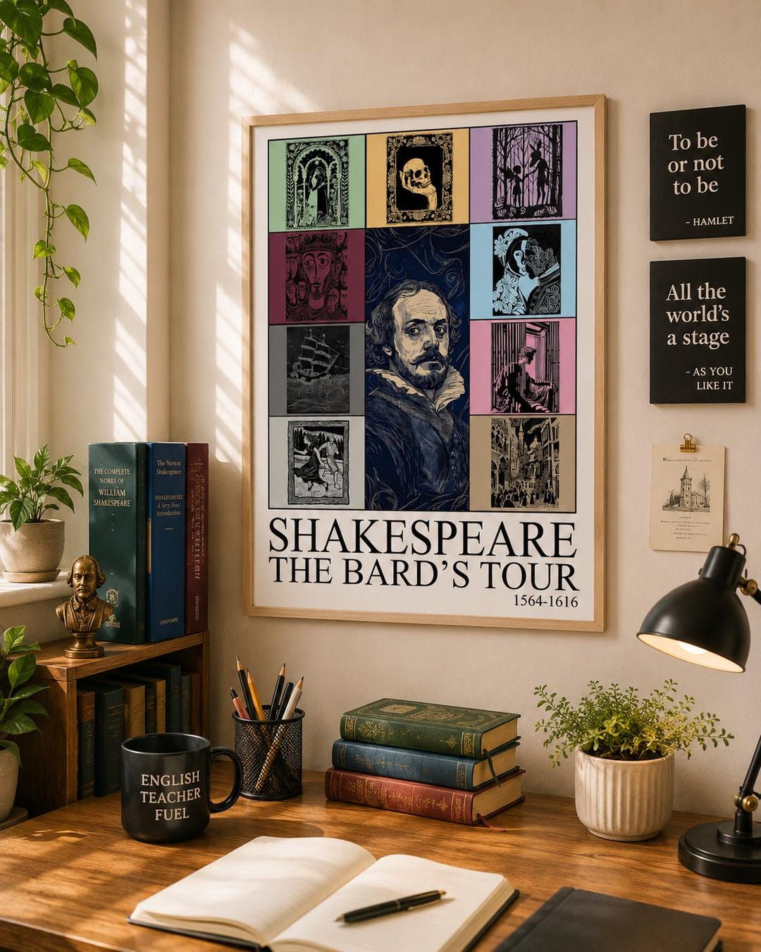 Shakespeare Poster | William Shakespeare Bard Eras Decor | Digital ...