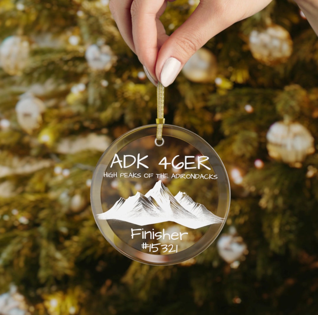 Custom Adirondacks 46er Finisher Glass Ornament | Personalized ADK ...