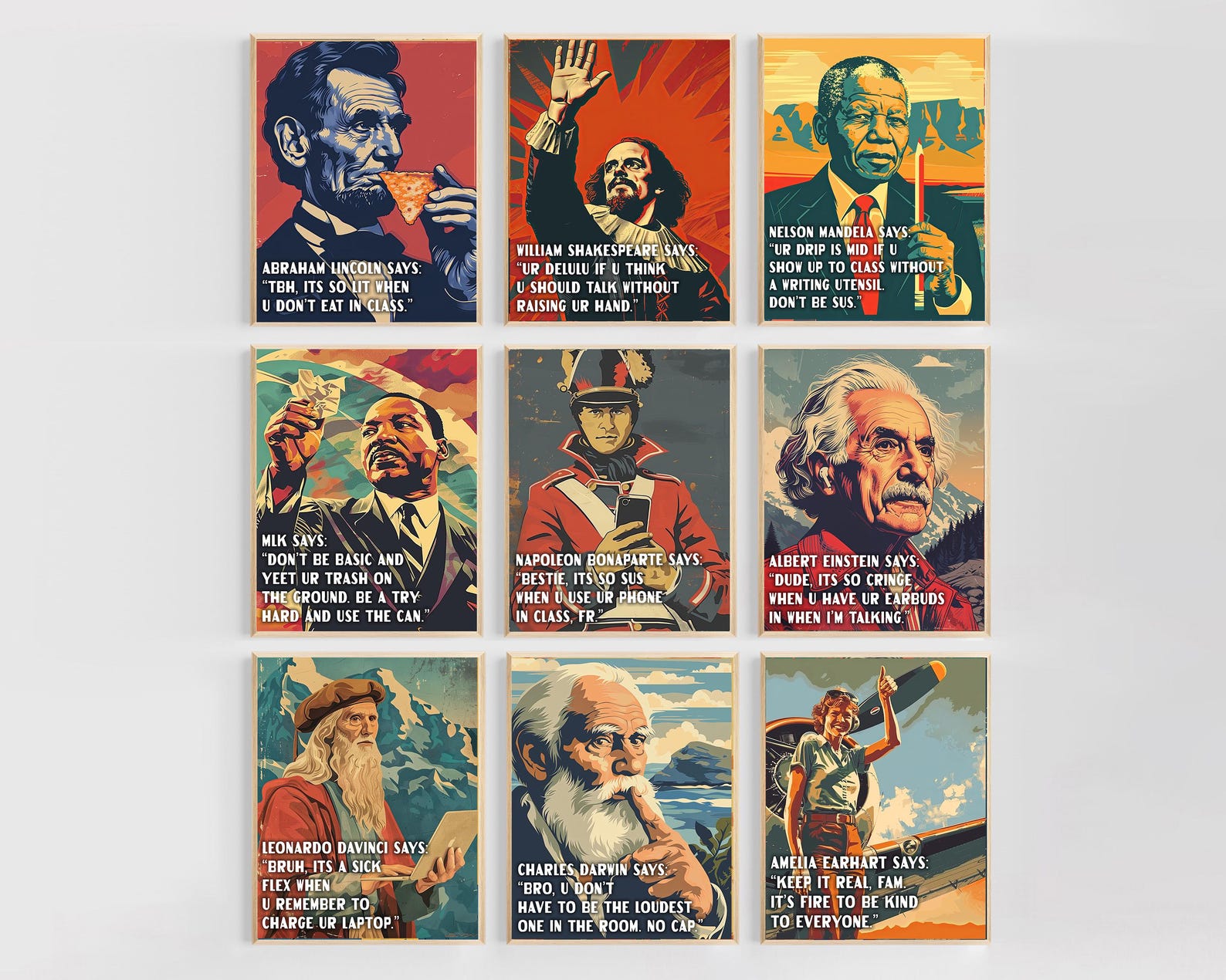 Funny World History Class Rules Posters | Social Studies Slang Bulletin ...