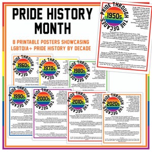 Pride Month Poster Set | LGBTQIA+ History Posters | PRIDE Through the ...