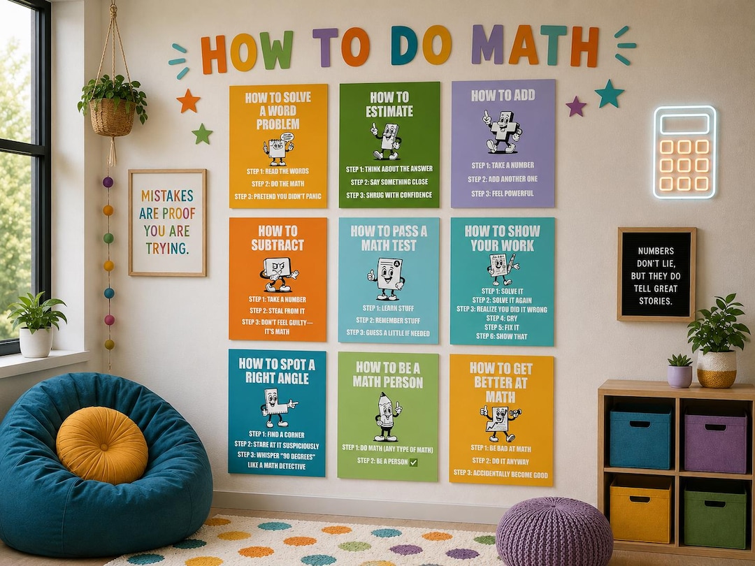 Funny Math Posters for Classroom Decor | Middle School Math Bulletin ...