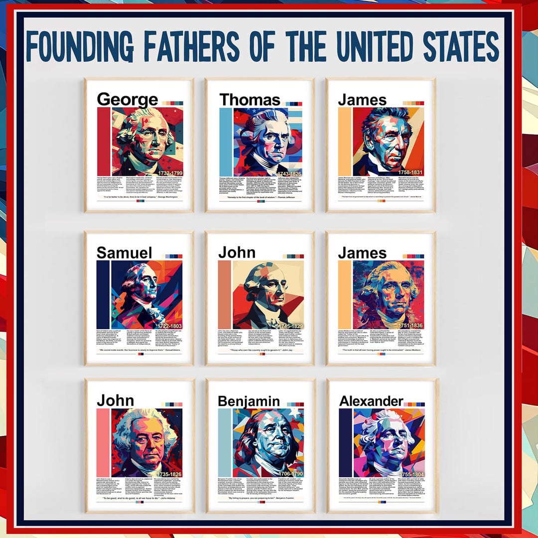 Founding Fathers Bulletin Board Set | US Government Posters ...