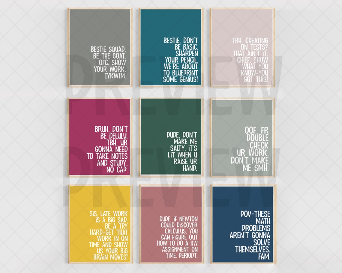 Funny Math Class Rules Posters | High School Middle School Teacher ...