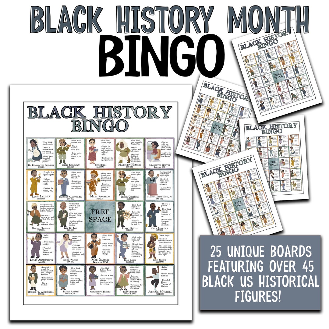 Black History Bingo Cards | Black History Month Games | US Black ...