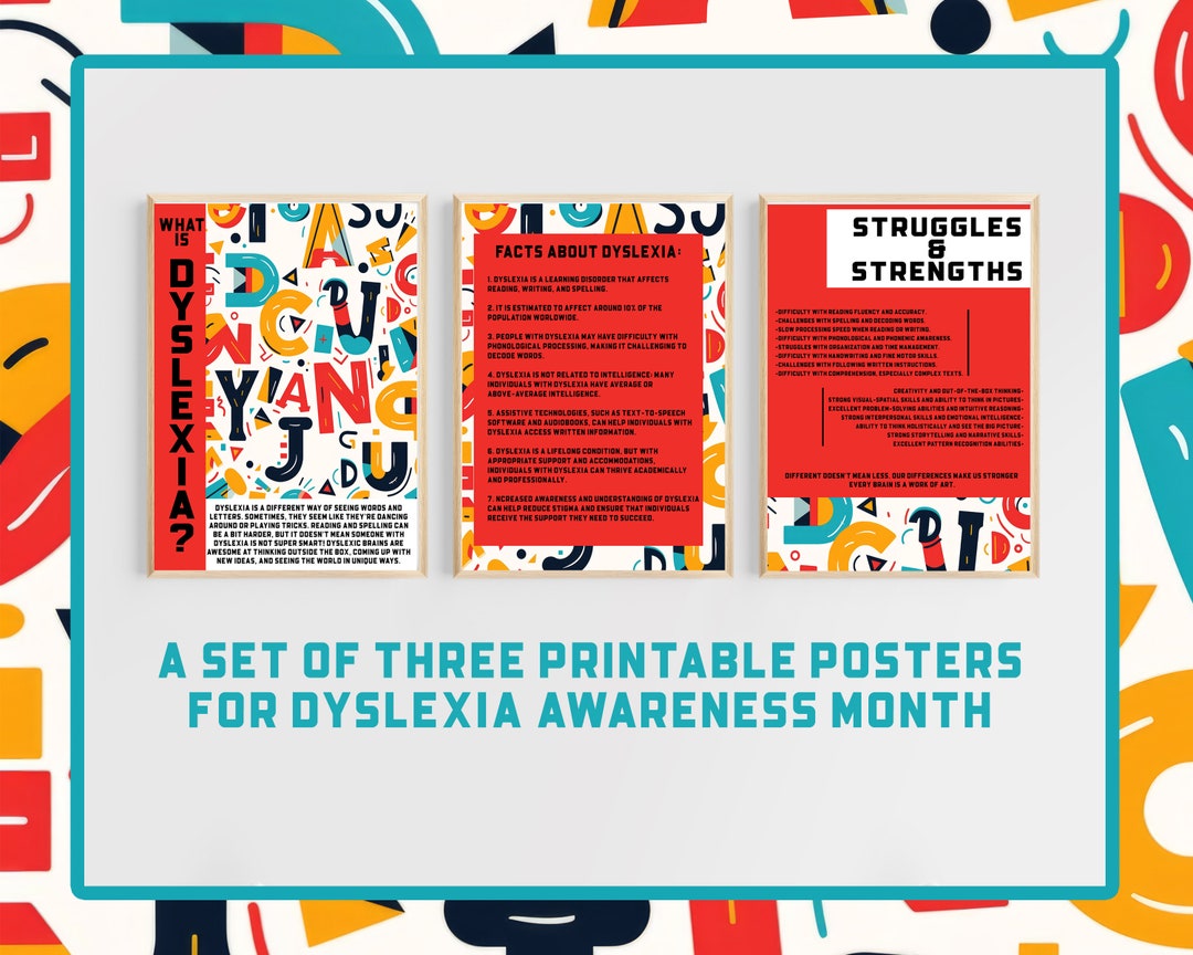 Dyslexia Awareness Month Bulletin Board Posters | Facts About Dyslexia ...