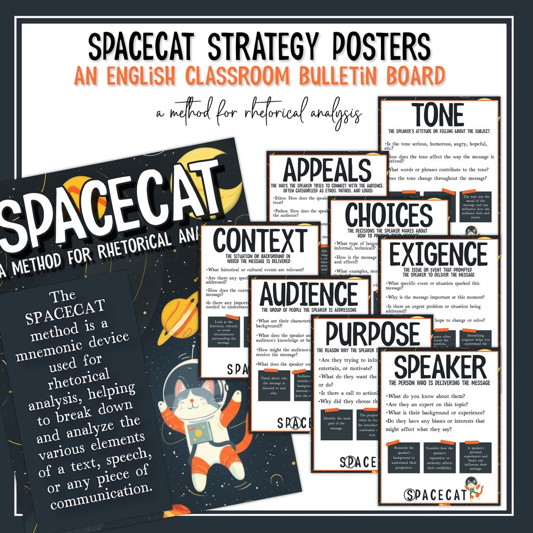 SPACECAT ELA Bulletin Board Set | Rhetorical Analysis English Posters ...