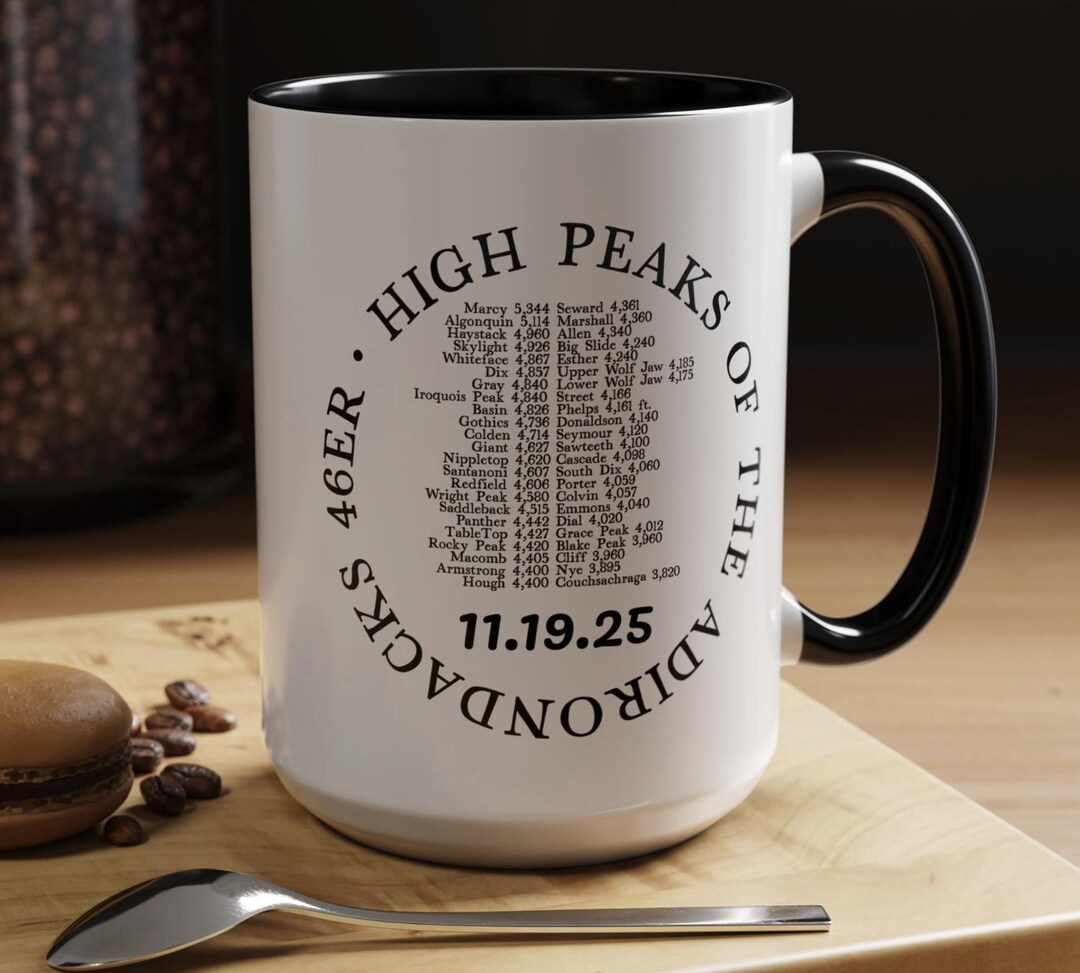 Personalized Adk46er Mug | Custom Adirondack 46 High Peaks Coffee Cup ...