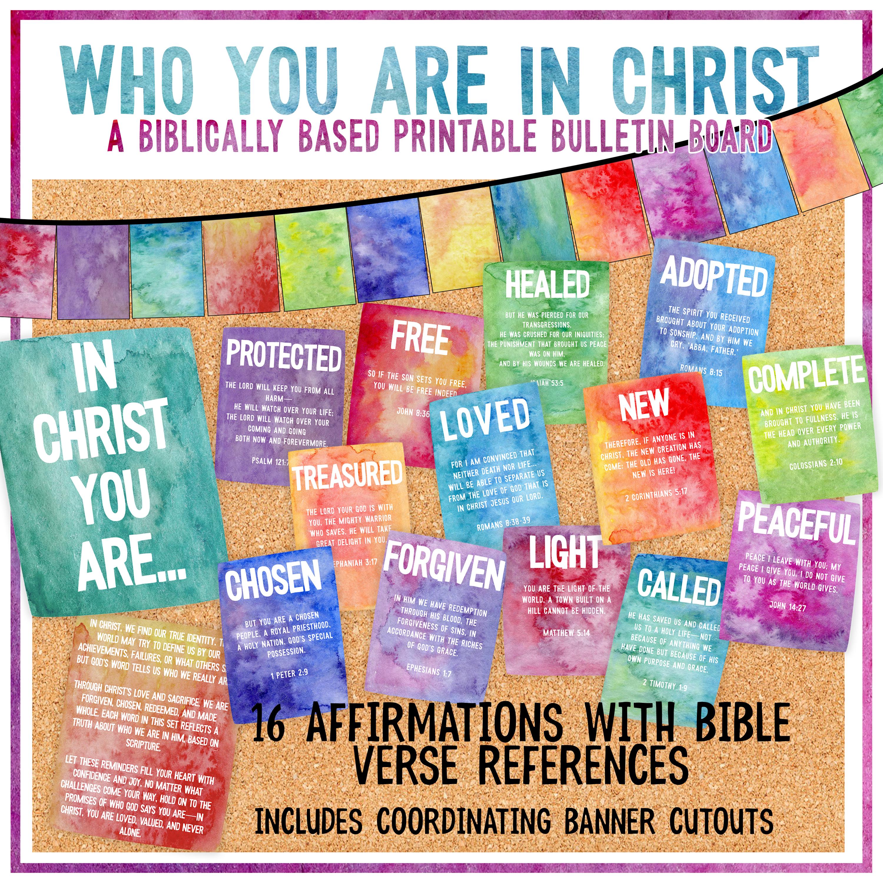 Christian Affirmations Bulletin Board | Identity in Christ Bible Verse ...
