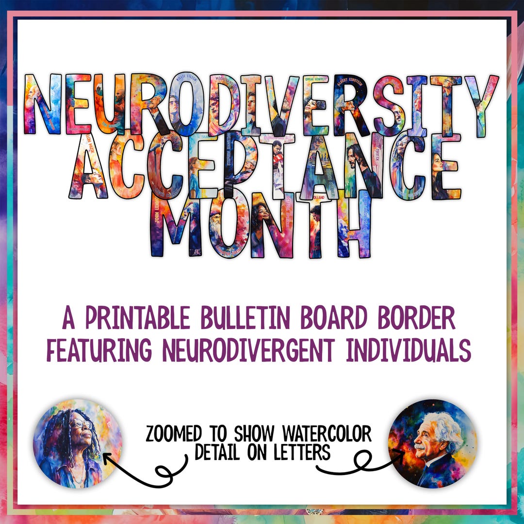 Neurodiversity Acceptance Month Bulletin Board Letters | Autism ...