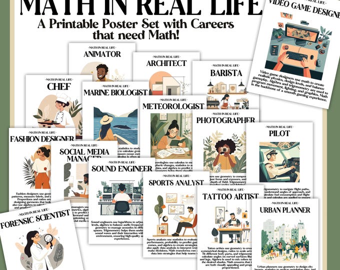 Bestseller Bundle Math Classroom Posters for Teachers Decorating Their ...