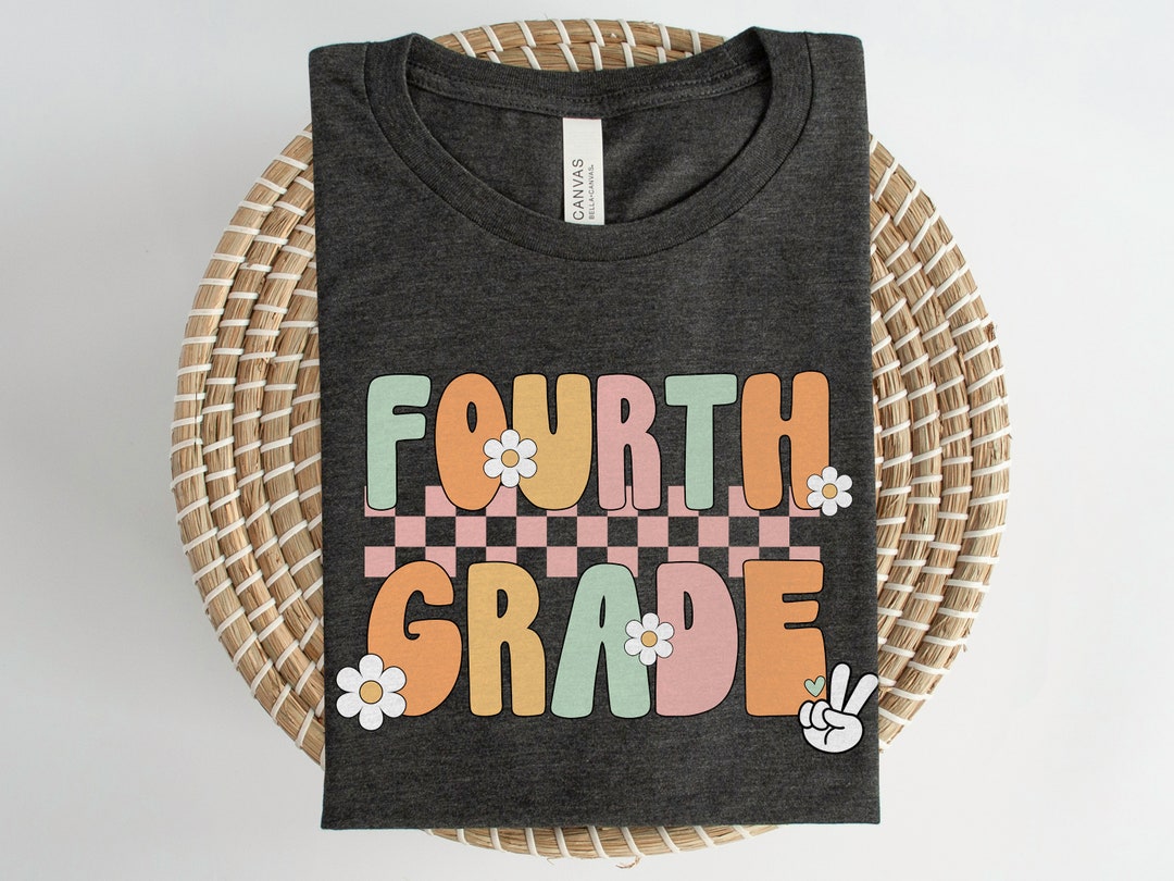 Retro Fourth Grade Teacher Shirt 4th Grade Team Teach Groovy Tshirt ...