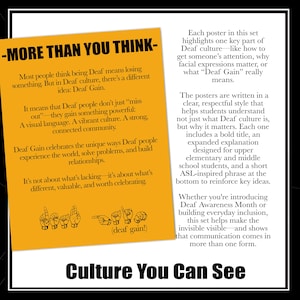 Deaf Culture 101 Posters | Deaf Awareness Month Bulletin Board Set ...
