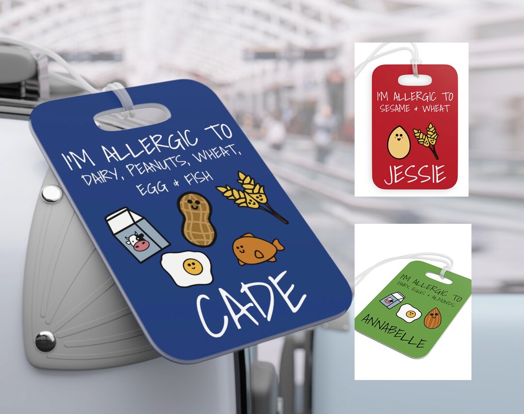 Food Allergy Alert Tag Kids Allergies Custom Backpack Tags Bag Tag for ...