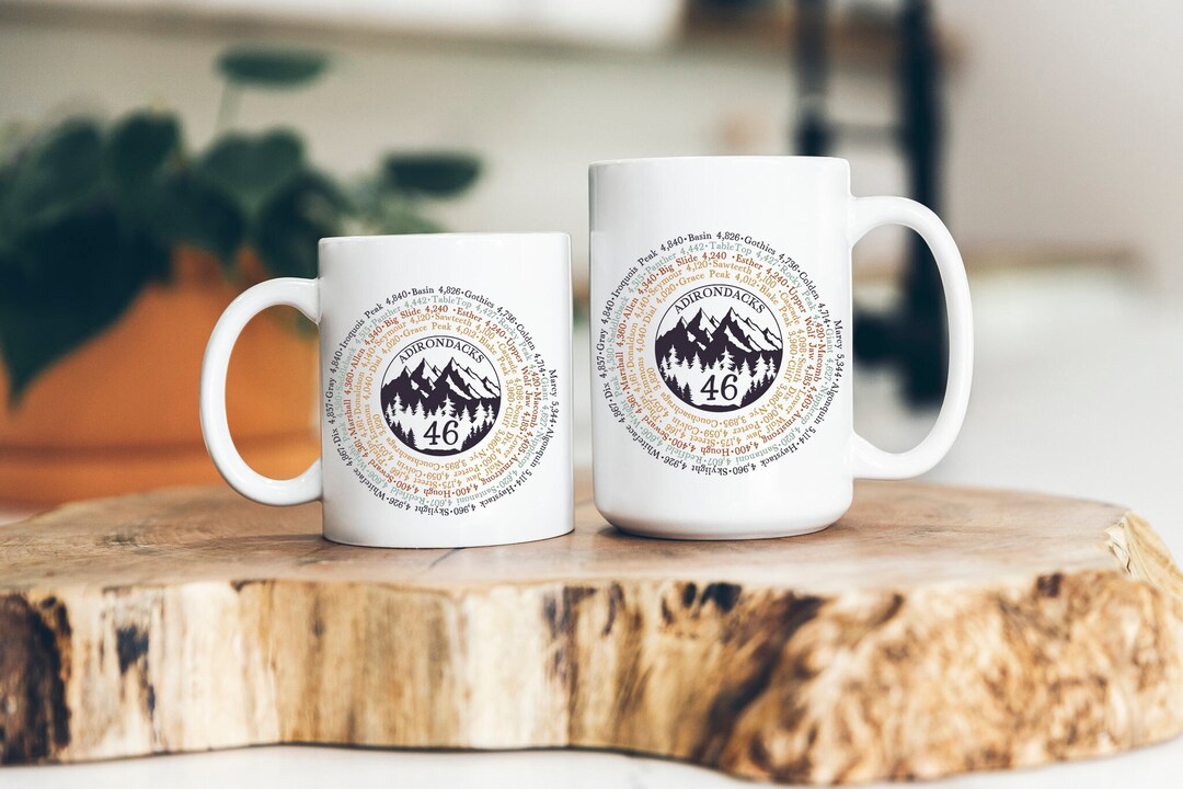 Adirondack 46 High Peak Mug | ADK Peaks Mountain Coffee Mug ...