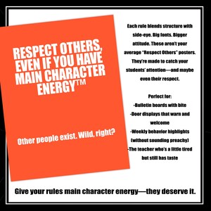 Funny Classroom Rules Posters | Gen Alpha Humor for Middle School | 12 ...