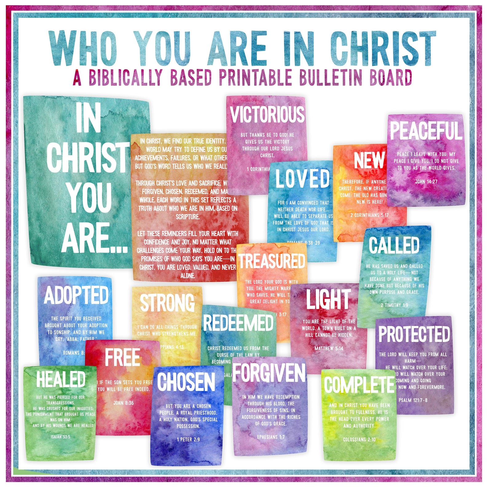Christian Affirmations Bulletin Board | Identity in Christ Bible Verse ...
