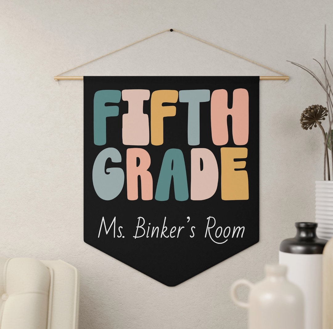 Personalized 5th Grade Teacher Door Sign | Fifth Grade Custom Name ...