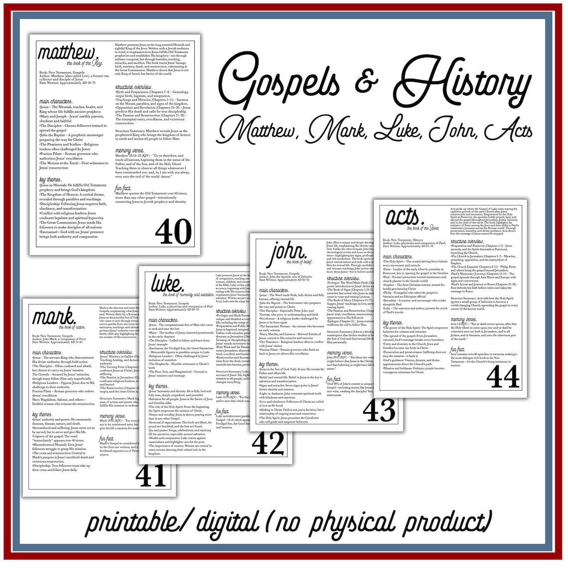 Bible Book Summary Guide | Printable Books of the Bible Study Guide ...