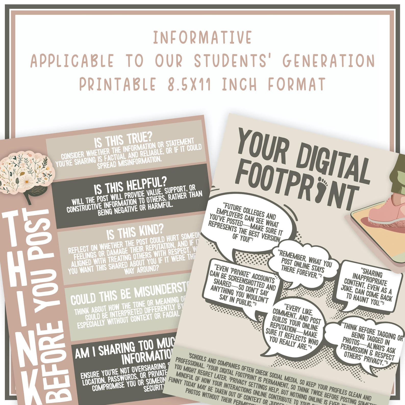 Digital Citizenship Bulletin Board Poster Set | Printable Classroom ...