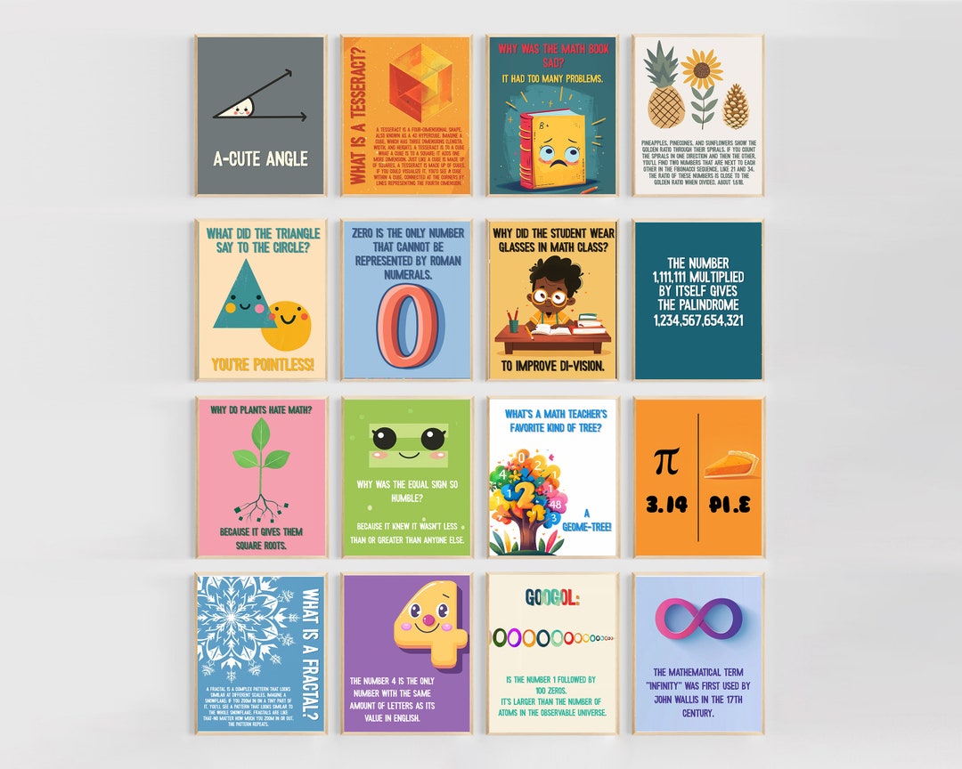 Math Bulletin Board | Funny Pun Jokes and Facts Mathematics Posters ...