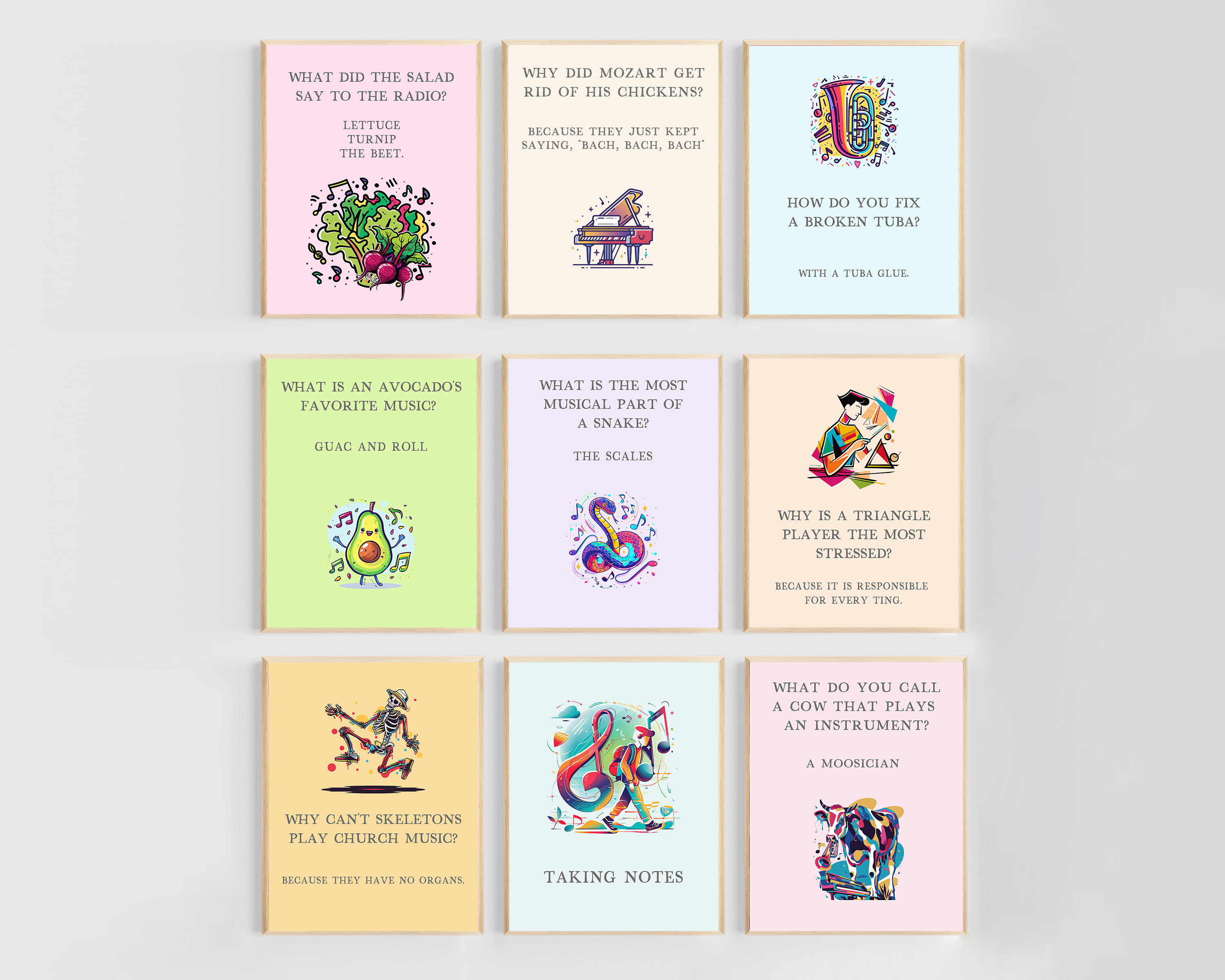 Music Posters | Funny Music Puns Poster Set | Music Teacher Bulletin ...