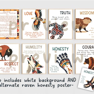 7 Sacred Teachings for Kids | Seven Grandfather Teachings Posters ...