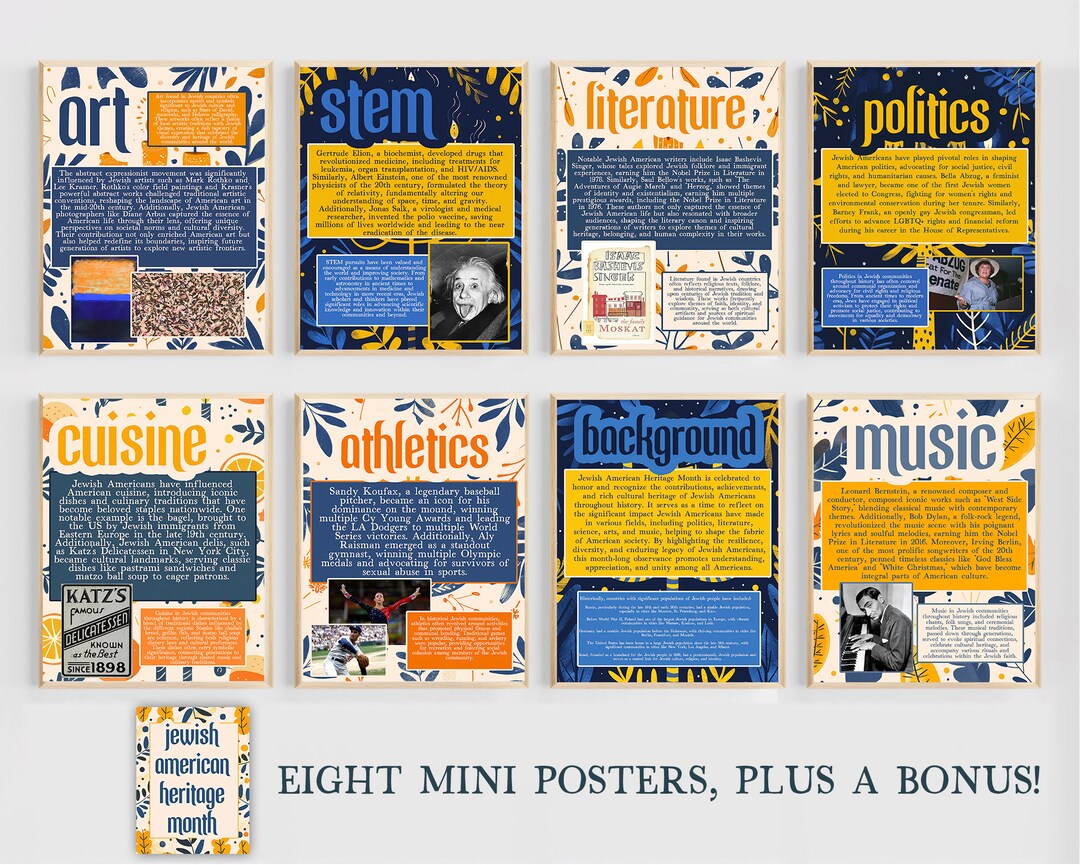 Jewish American Heritage Month Bulletin Board Set | May Jewish History ...