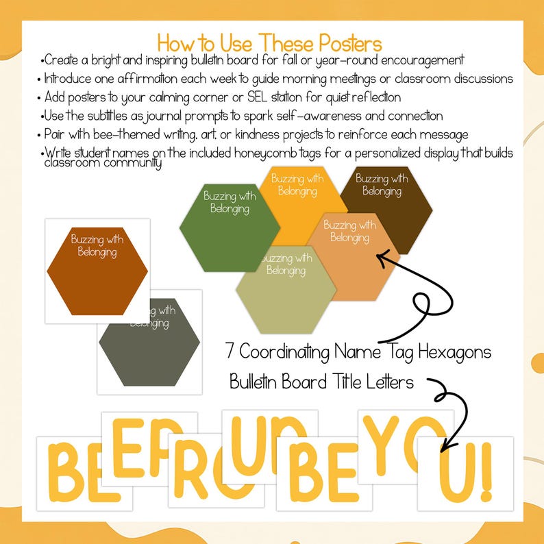 Bee Themed Growth Mindset Bulletin Board | Bee Kind SEL Digital Posters ...