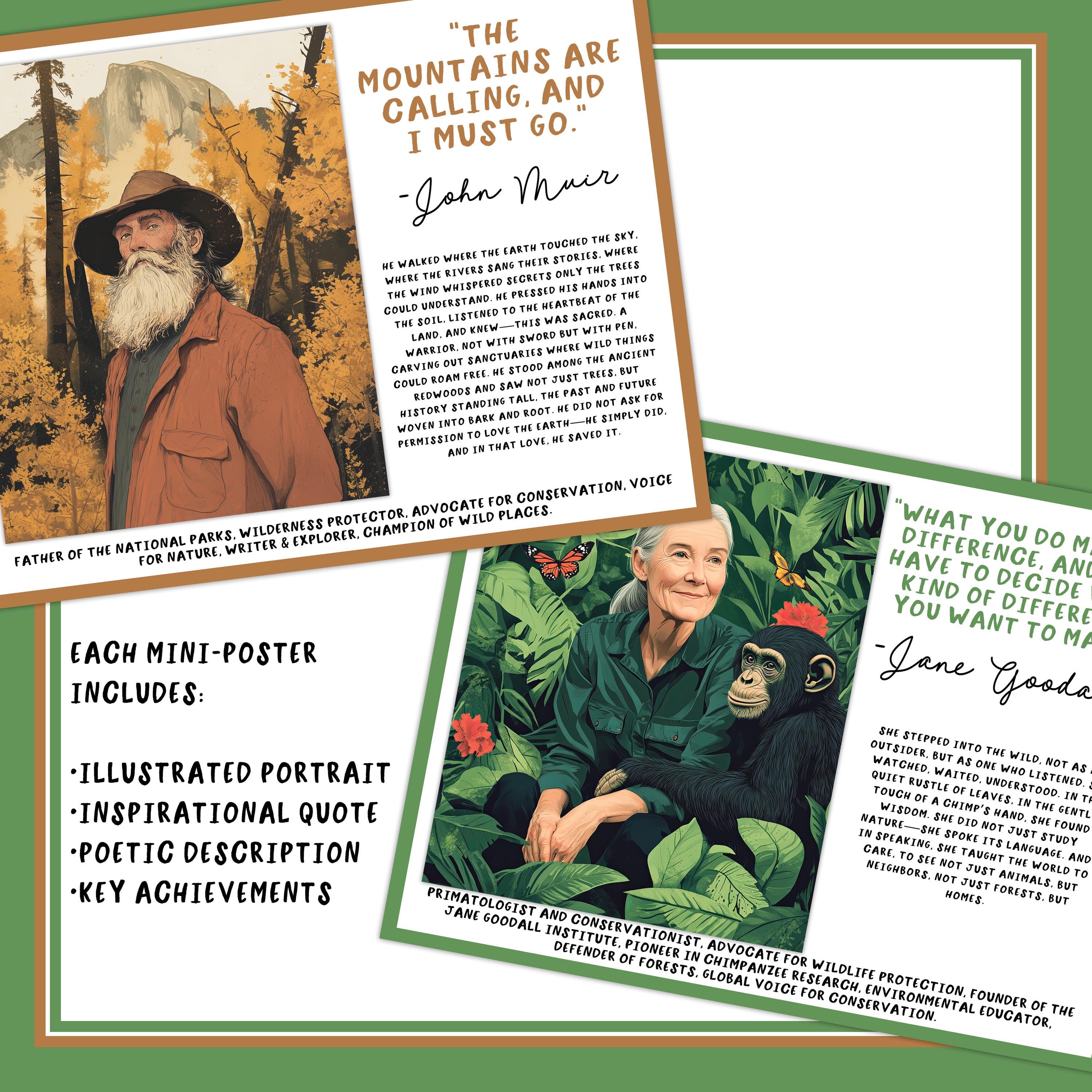 Earth Day Bulletin Board | Earth Month Environmental Leaders Posters ...