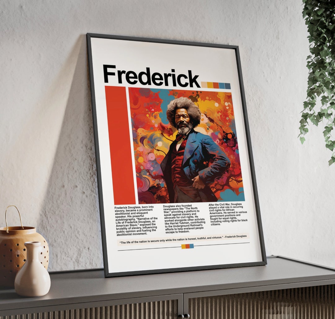 Frederick Douglass Digital Art Print | Retro Black History Month ...