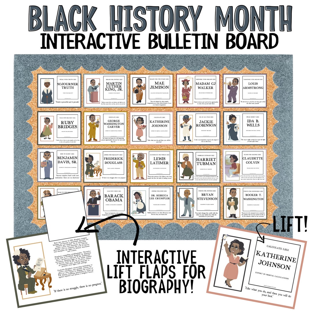 Black History Month Interactive Bulletin Board Kit Black History ...